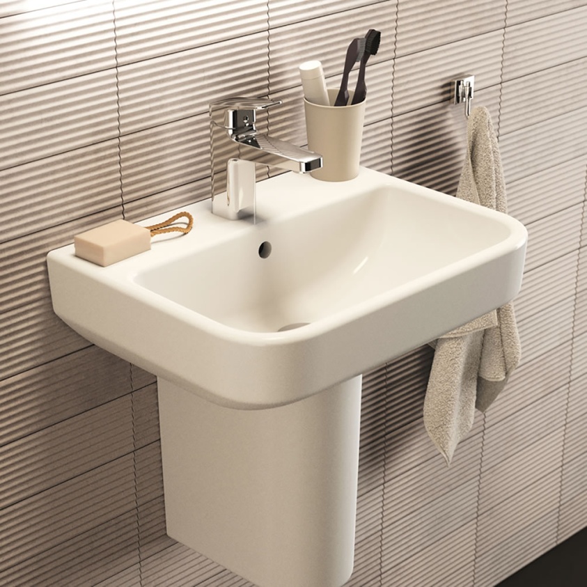 Ideal Standard i.life S 500mm Semi-Pedestal Basin | Sanctuary Bathrooms